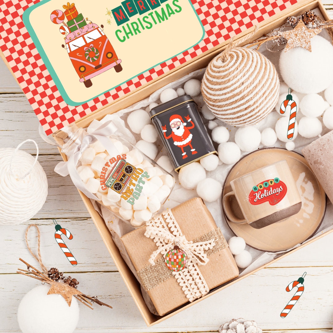 Christmas Themed Box | 70s Retro Printable PDF Christmas| Military Care Package| Friend Gift ...
