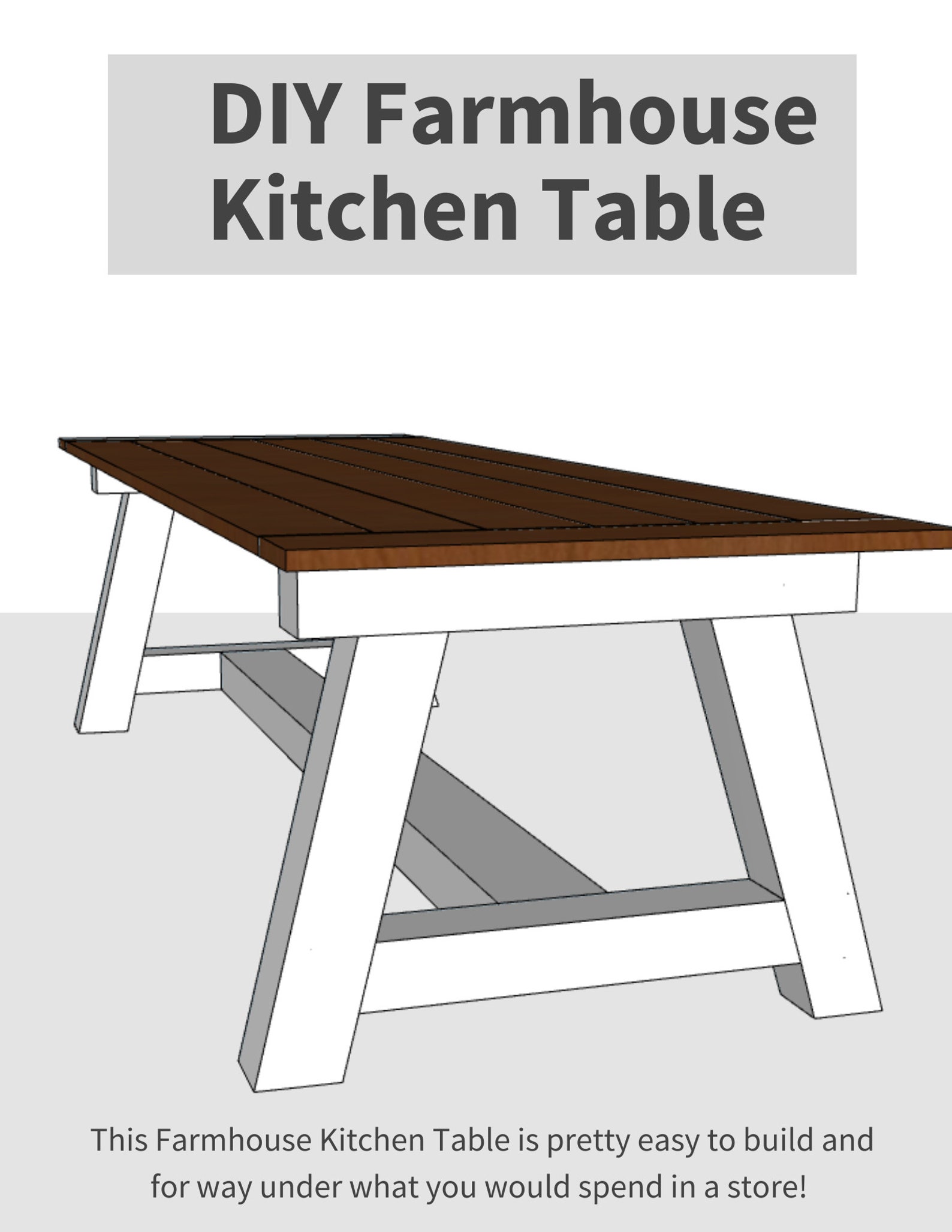 Farmhouse Kitchen Table Build Plans Downloadable PDF Build | Etsy