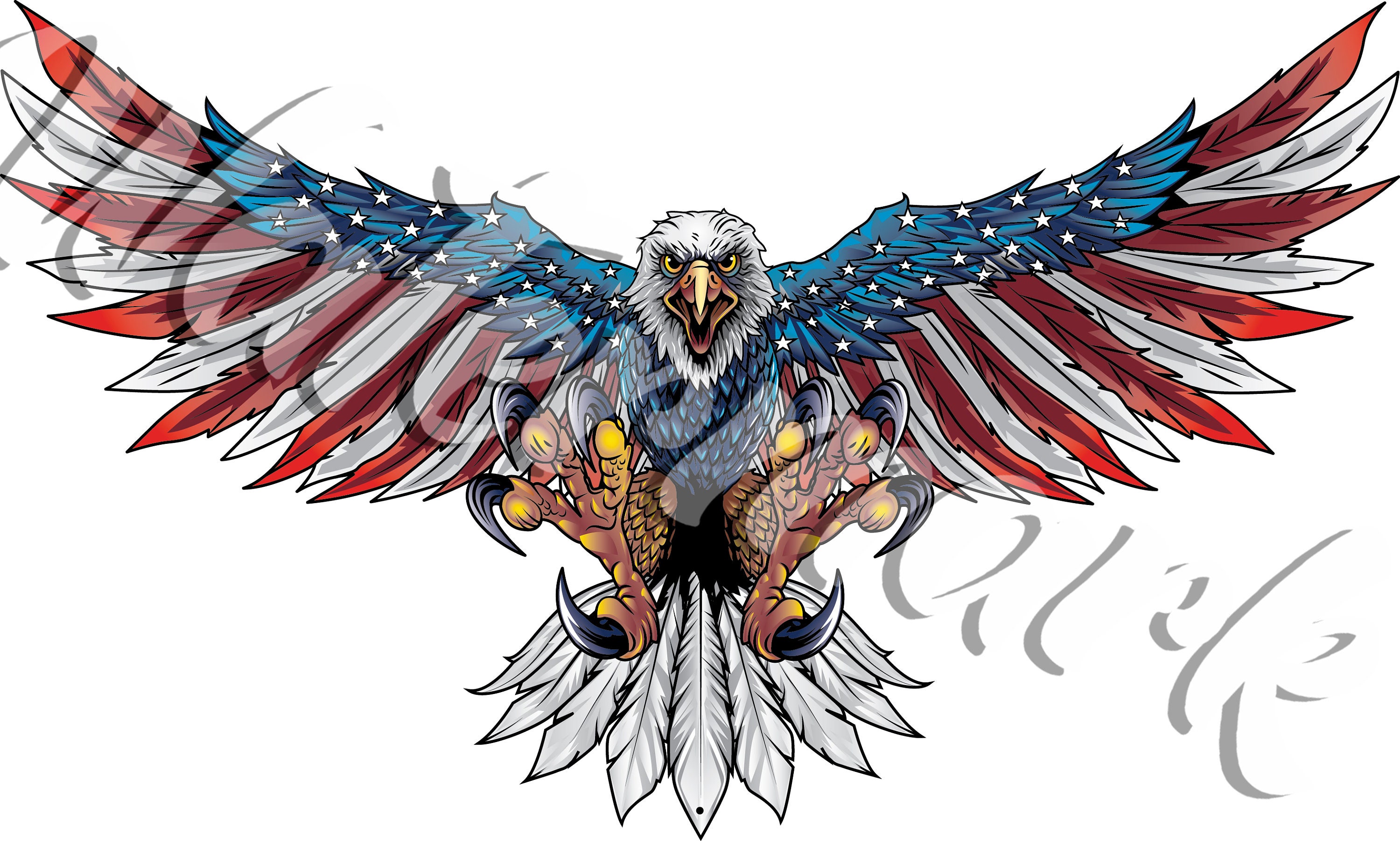 American Flag Bald Eagle Sticker / Merica Vinyl Decal sold by Tring Tee ...