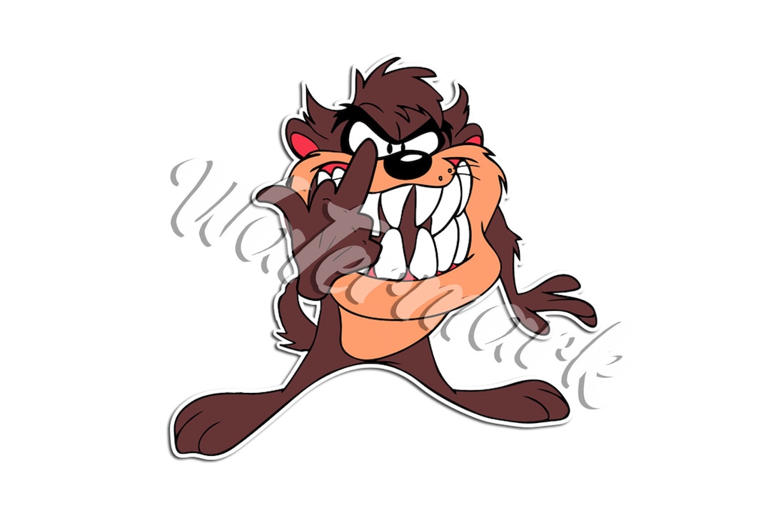 Taz Middle Finger Sticker / Tasmanian Devil Flipped off Vinyl - Etsy Canada
