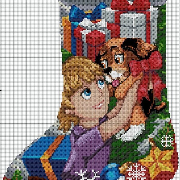 Dog Christmas Stocking Cross Stitch - Etsy