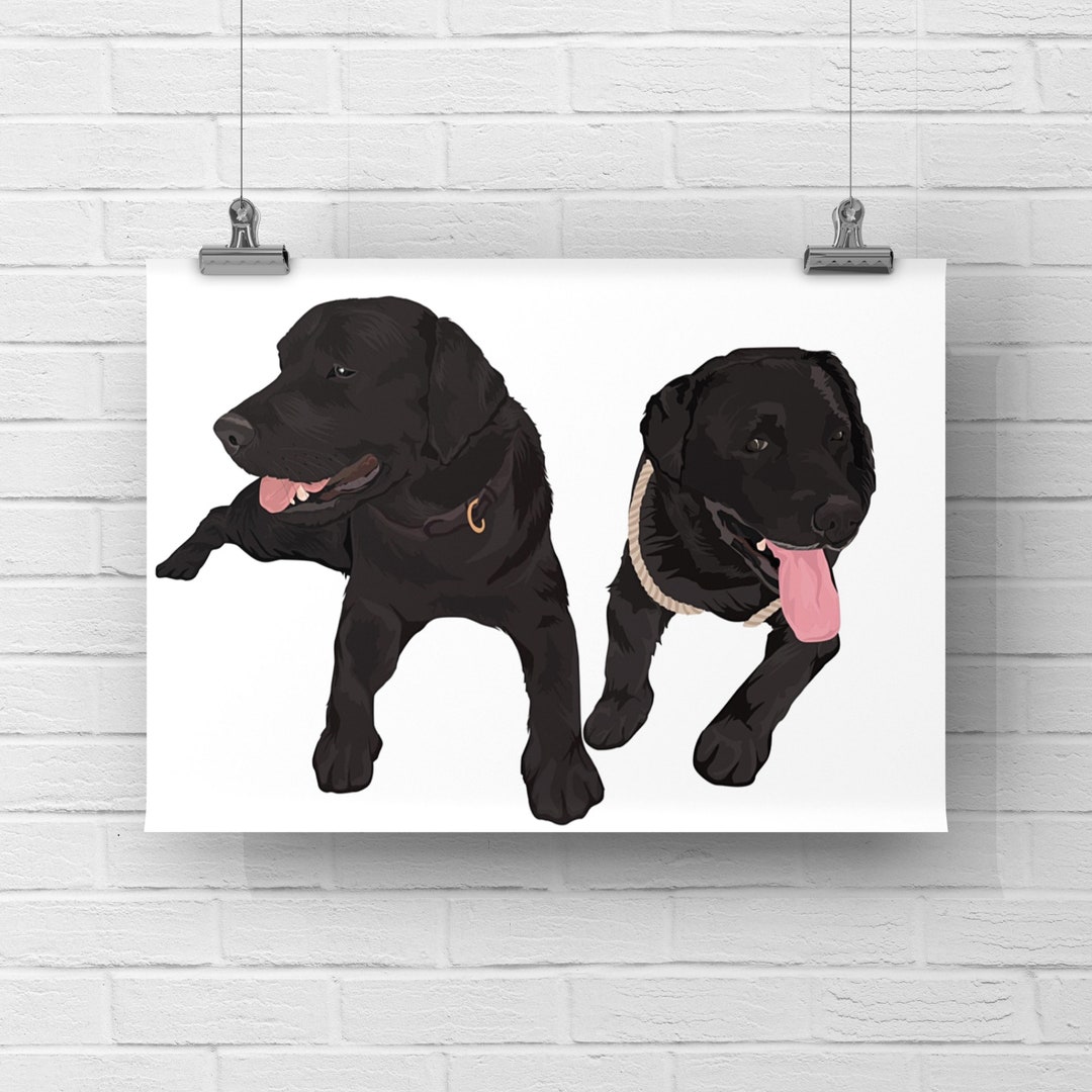Digital Custom Vector Pet Portrait Drawing - Personalised Minimalist ...