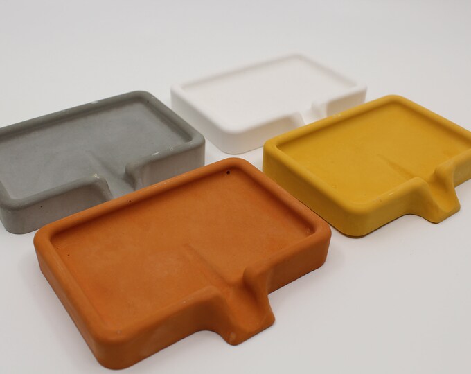 Silicone Soap Dish Mold, Soap Dispenser With Drain, Concrete Soap Dish ...