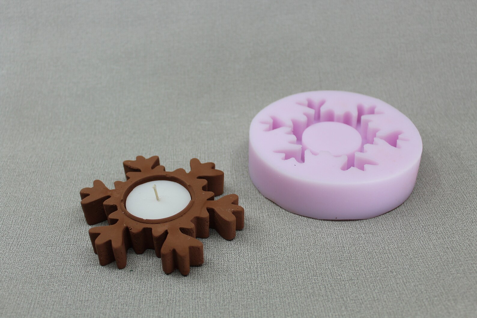 Snowflake Candle Holder Mold Silicone Pine Tree Candle - Etsy
