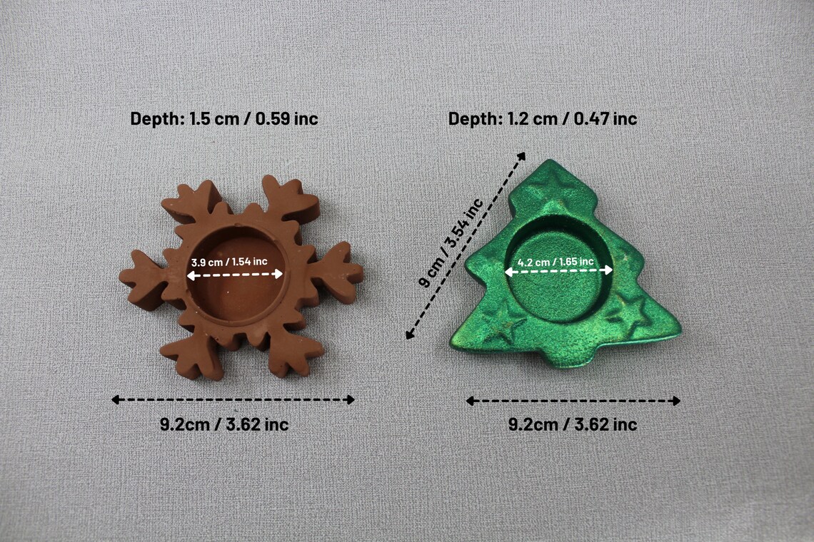 Snowflake Candle Holder Mold Silicone Pine Tree Candle - Etsy
