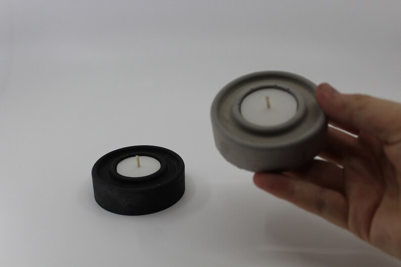 Single Tea Light Modern Concrete Candle Holder Tealight - Etsy