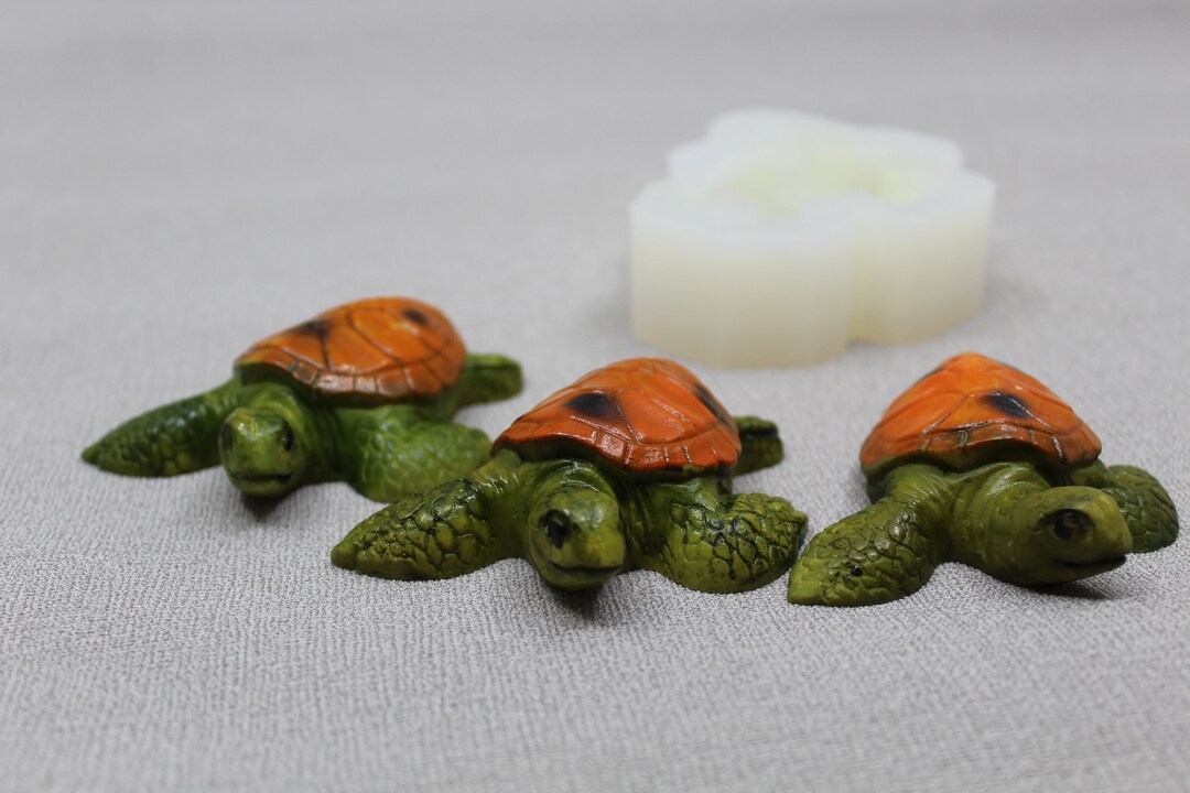 Concrete Turtle Silicone Mold, Decorative Garden Turtle Sculpture Mold ...