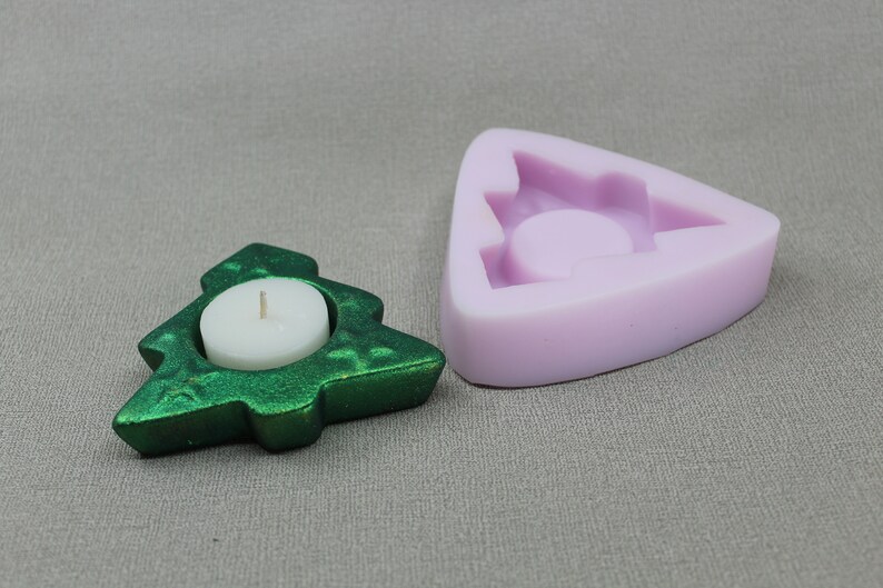 Snowflake Candle Holder Mold Silicone Pine Tree Candle - Etsy