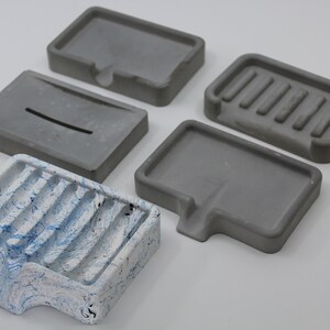 Silicone Soap Dish Mold Set, Soap Dispenser With Drain, Concrete Soap ...