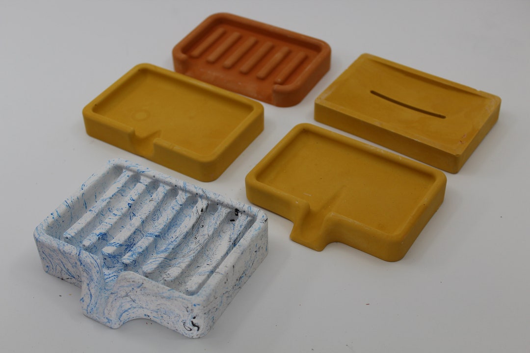 Silicone Soap Dish Mold Set, Soap Dispenser With Drain, Concrete Soap ...
