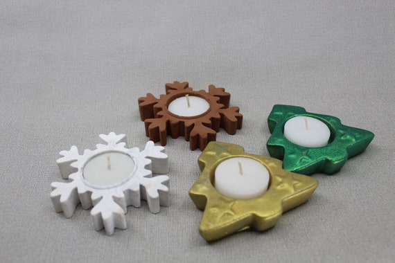 Snowflake Candle Holder Mold Silicone Pine Tree Candle - Etsy