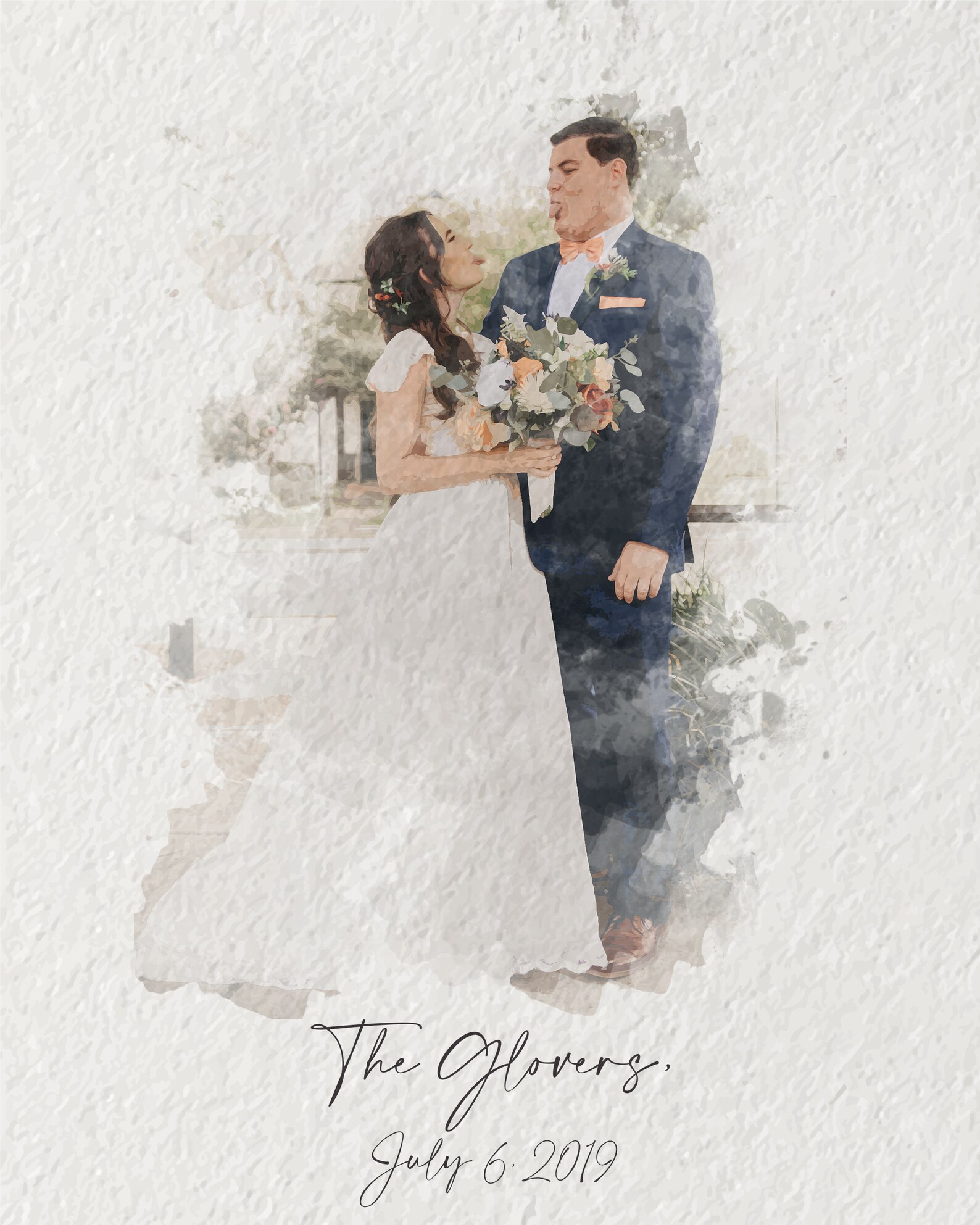 Custom Portrait From Photo Custom Wedding Portrait From | Etsy