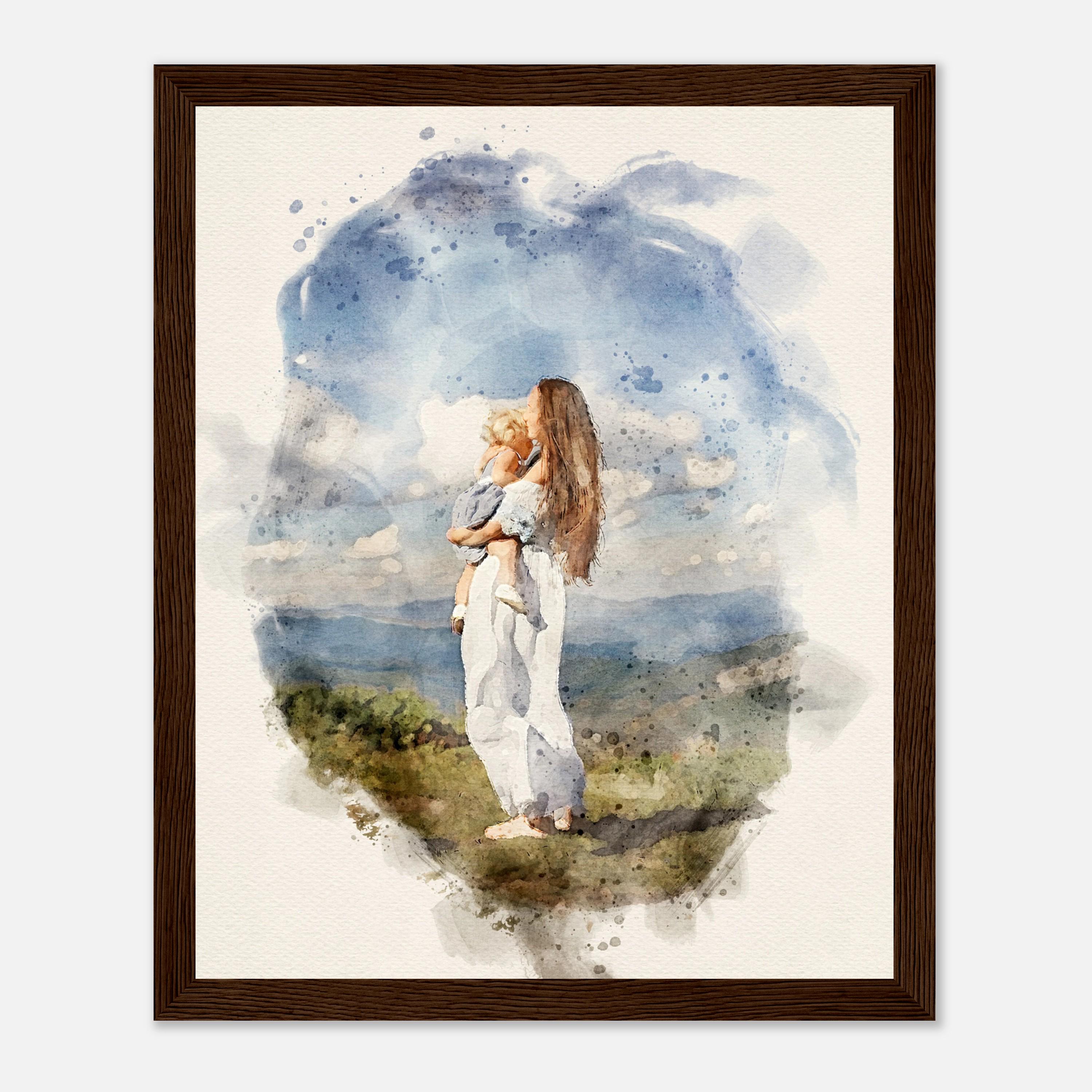 Personalized Family Portrait Print | Mom Son Gift | Mother's Day ...