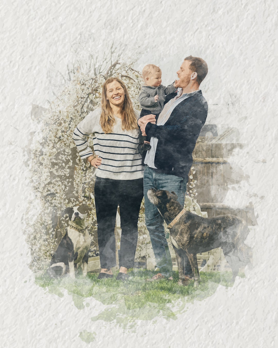 Custom Portrait Dad From Photo Personalized Digital Father Portraits ...