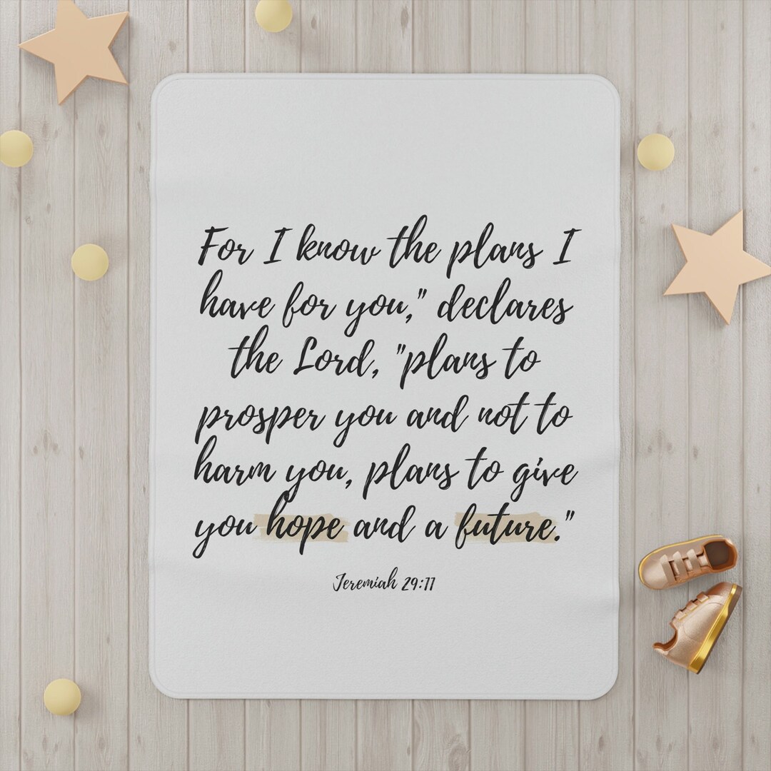 Jeremiah 29:11 Bible Verse Toddler Blanket - Christian Baby Shower Gift ...