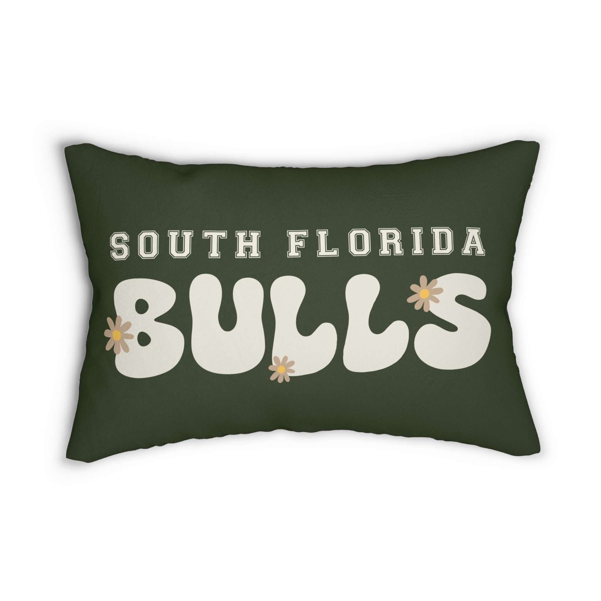 USF Go Bulls Pillow USF Dorm Decor, South Florida Bulls Pillow, Retro ...