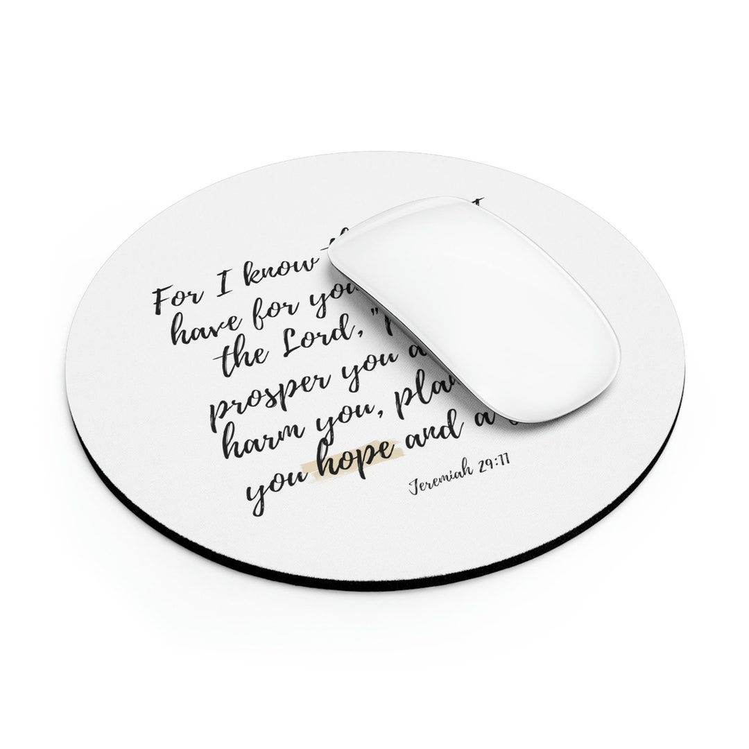 Jeremiah 29:11 Bible Verse Round Mouse Pad Bible Verse Lettering ...