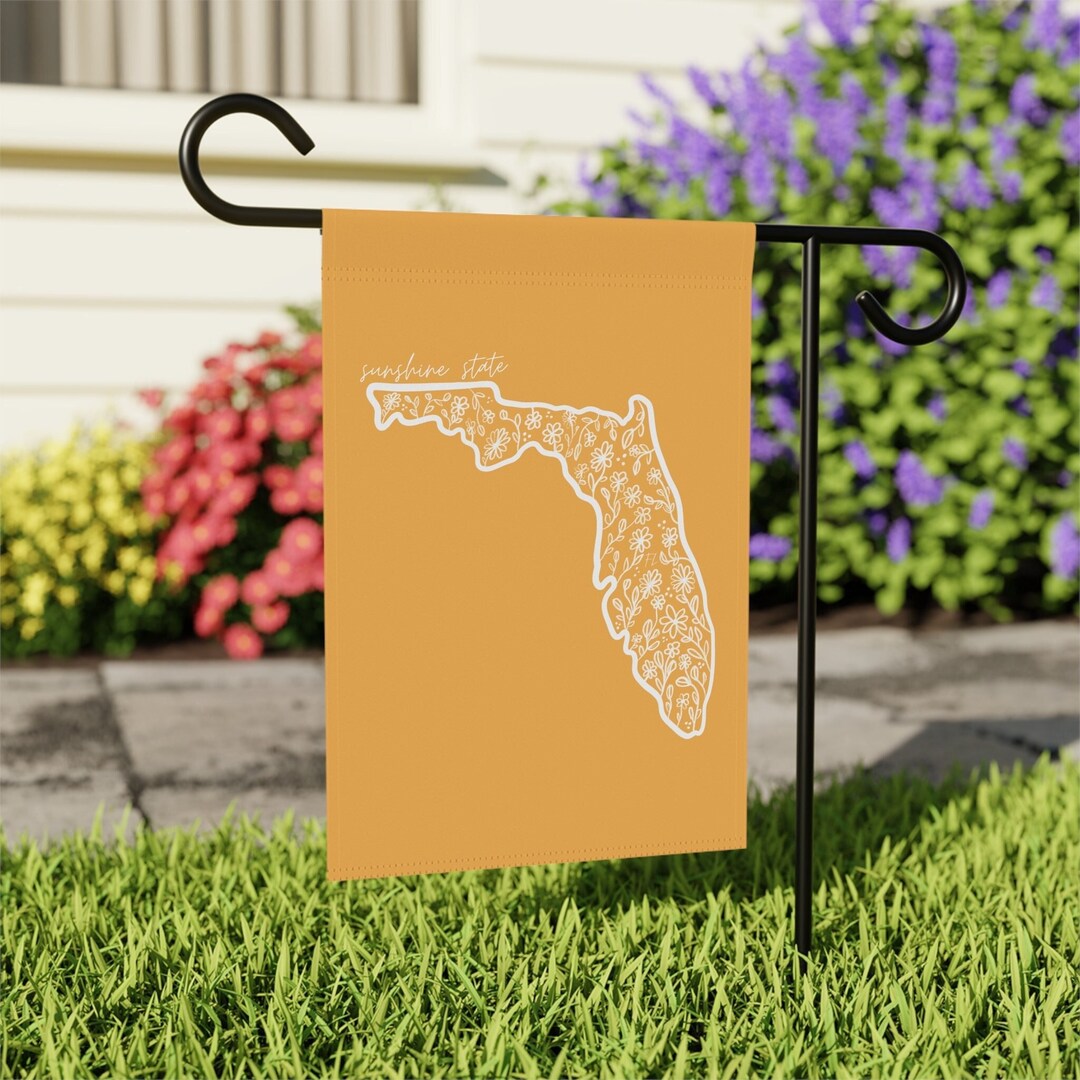 Florida Garden Flag Sunshine State Flag Florida Flag Minimalistic ...