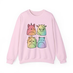 Squishmallow Sweatshirt Cute Squishmallow Sweatshirt Rainbow ...