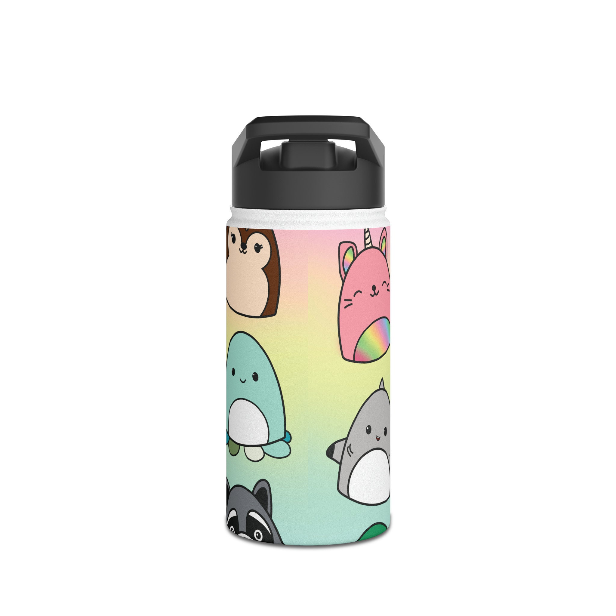 Squishmallow Water Bottle, Squishmallow Pastel Rainbow Tumbler Standard ...