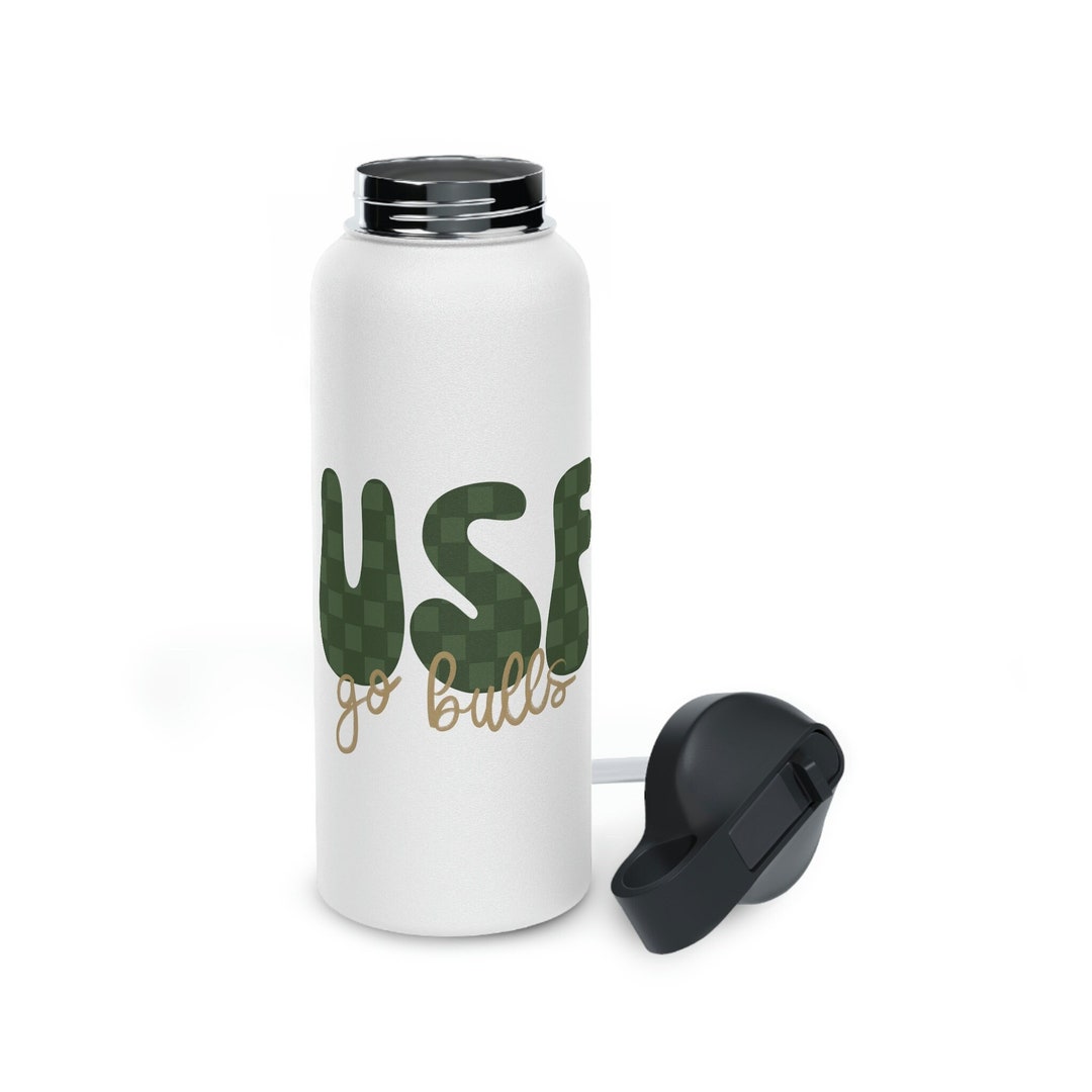 Retro USF Water Bottle Straw Lid University of South Florida Stainless ...