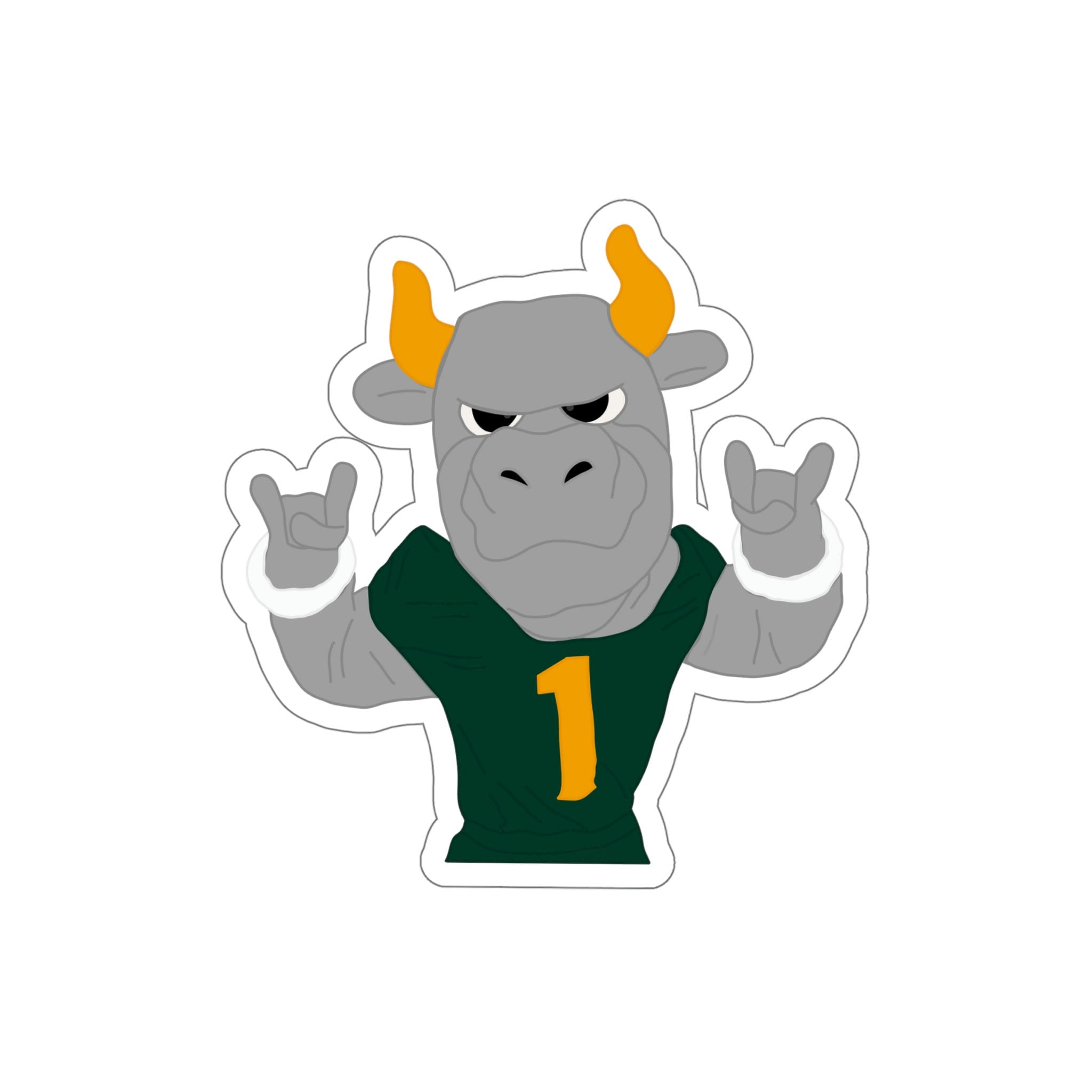 USF Rocky the Bull Art Sticker Waterproof Go Bulls University of South ...