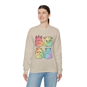 Squishmallow Sweatshirt Cute Squishmallow Sweatshirt Rainbow ...