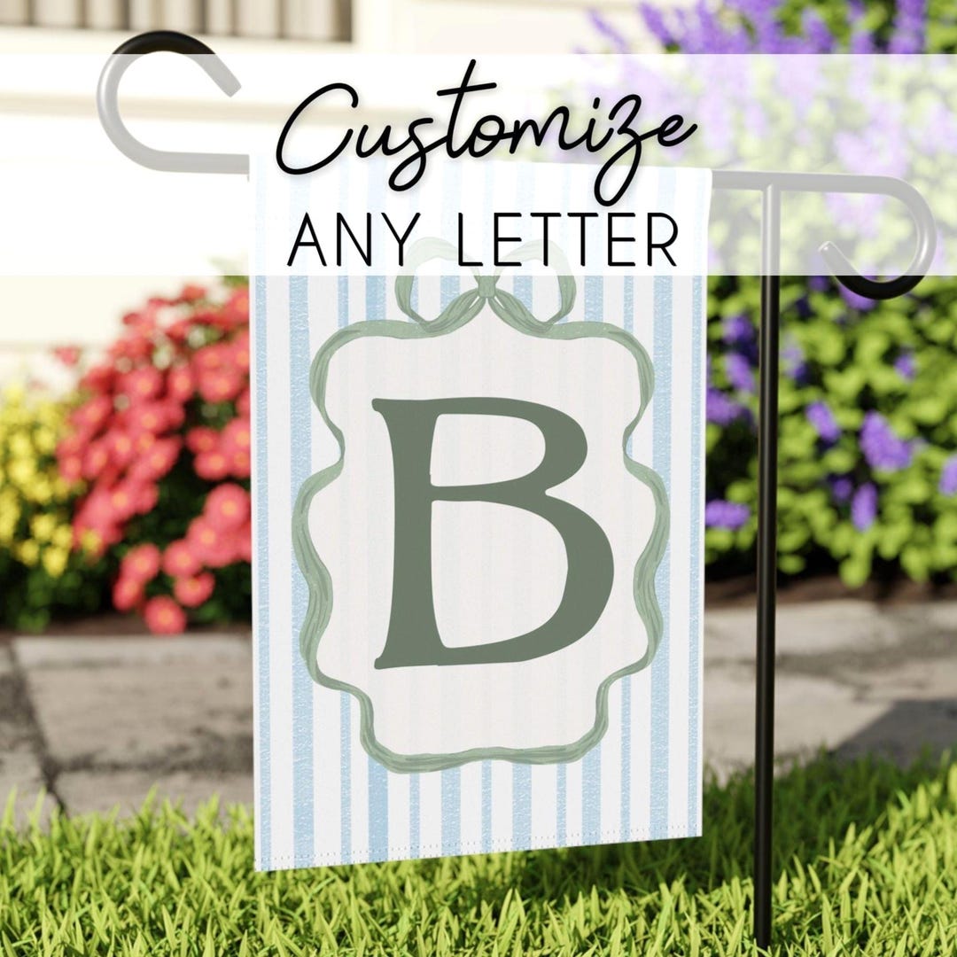 Personalized Initial Garden Flag, Custom Monogram Yard Flag, Last Name ...