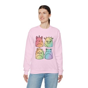 Squishmallow Sweatshirt Cute Squishmallow Sweatshirt Rainbow ...