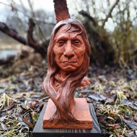 Red Cloud Native Bust Sculpture | Etsy