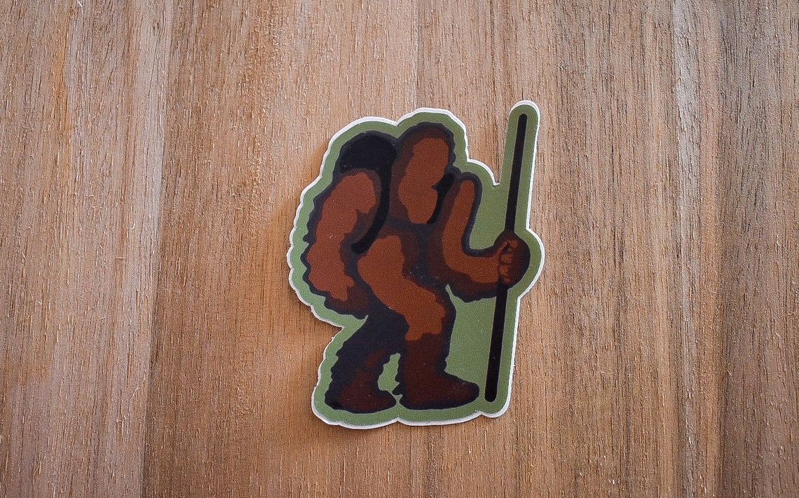 Hiking Bigfoot Sticker - Etsy