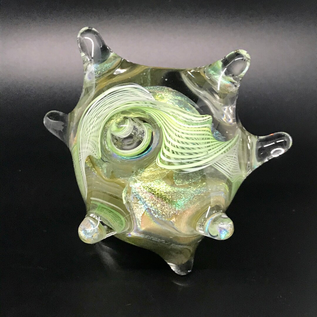 Glass Meteor Sculpture by Deonandrob. Modern Paperweight. in Glittery ...
