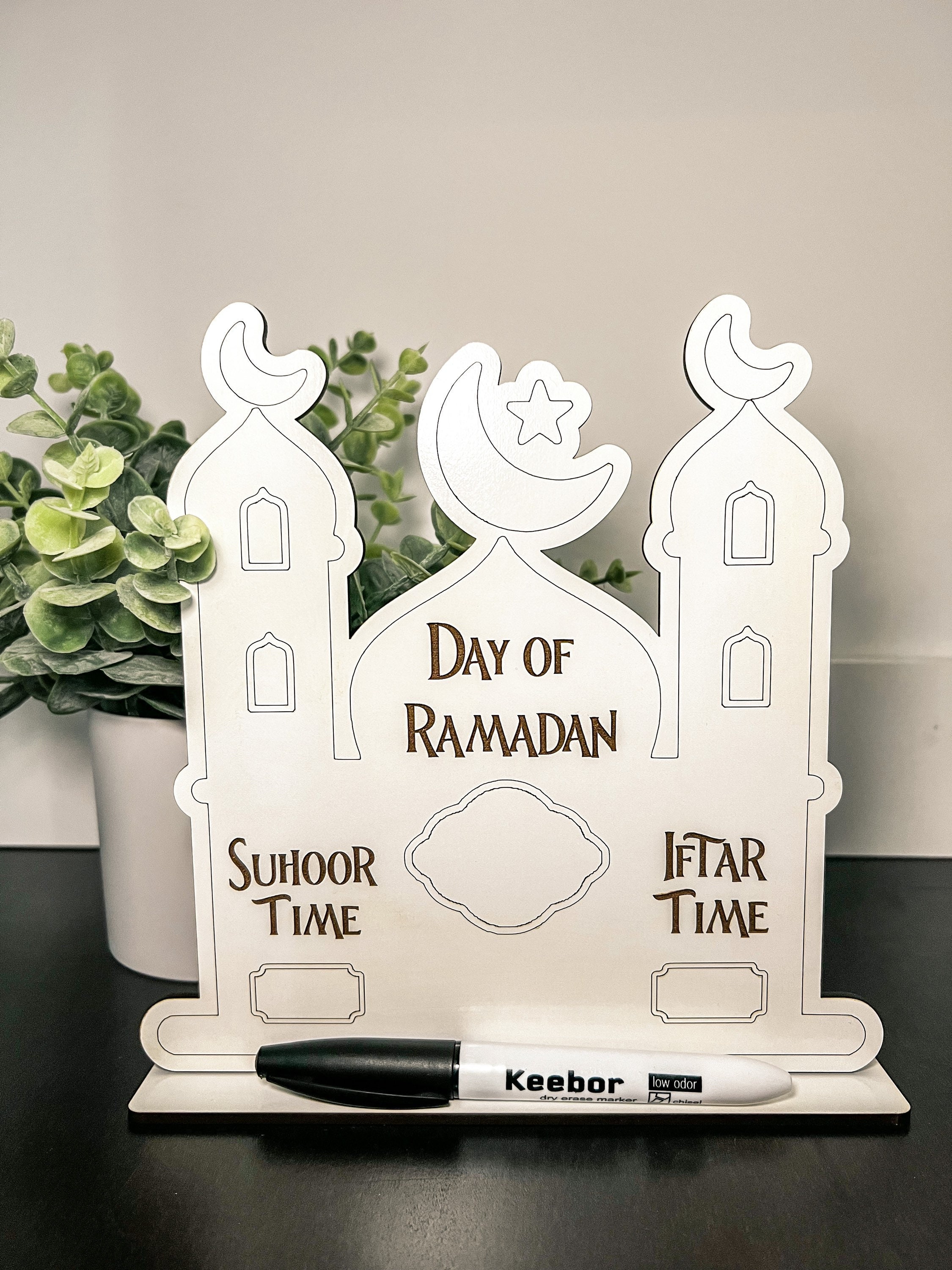 Engraved Ramadan Board Iftar and Suhoor Time Board Ramadan Day Board ...
