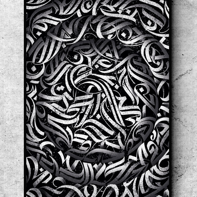 Black And White Calligraphy Painting Calligraffiti | Etsy