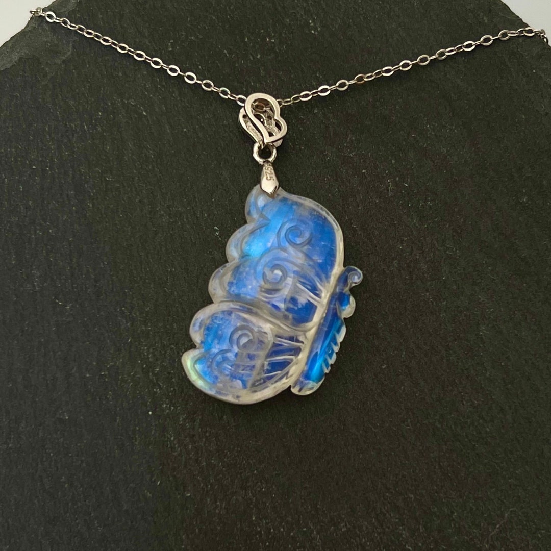 Hand Carved,natural Moonstone, Butterfly, Japan, Healing, Butterfly ...