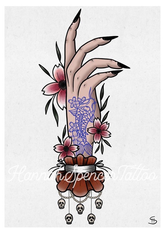 Neo Traditional Hand Tattoo