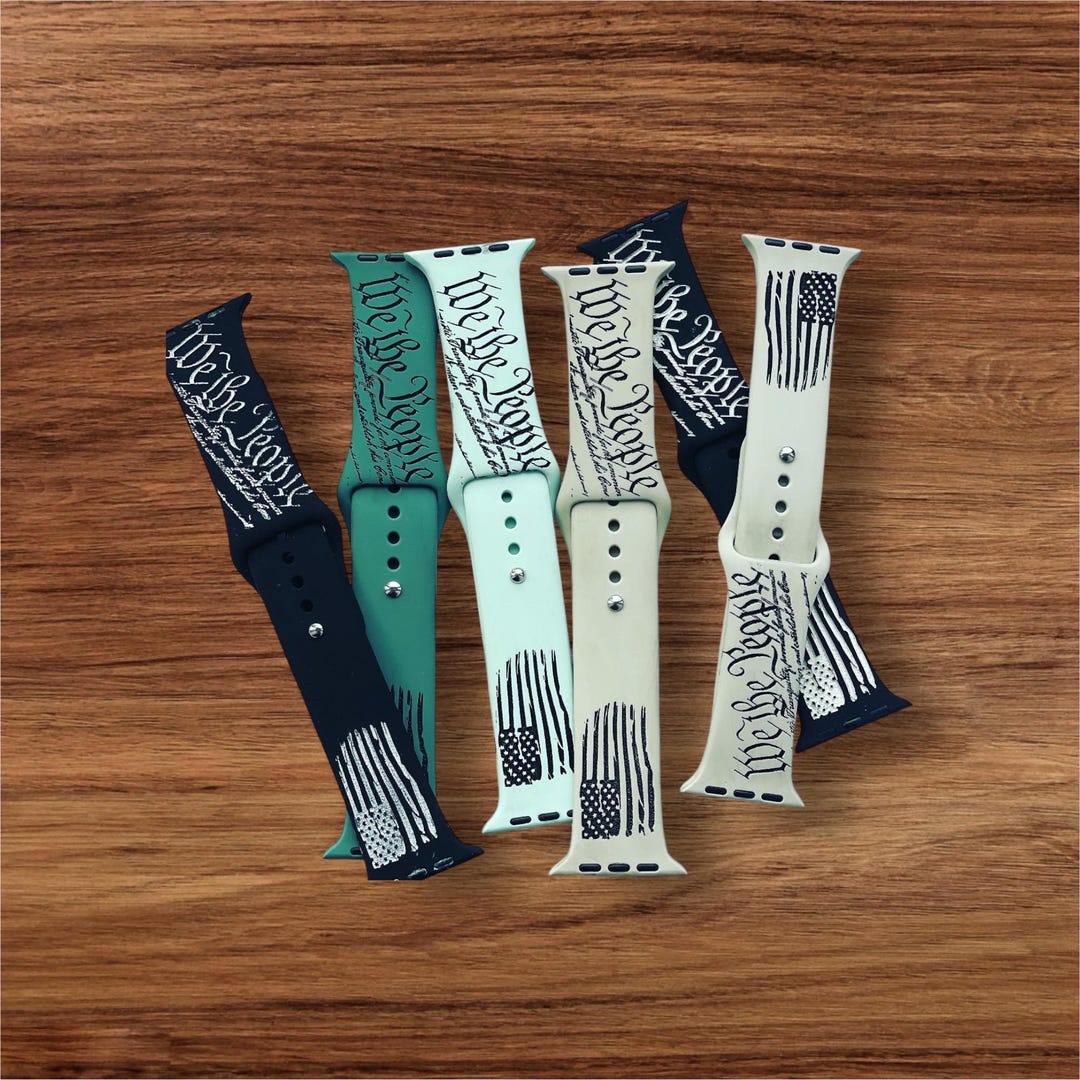 We the People Print Engraved Watch Strap Compatible With Apple Watch ...