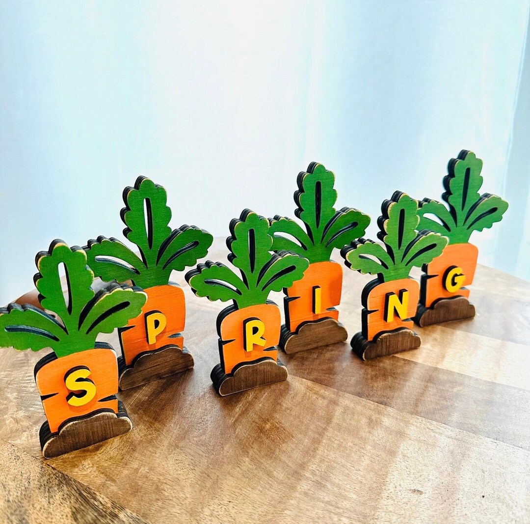 Easter or Spring Carrot Patch Shelf Sitter Decoration - Etsy