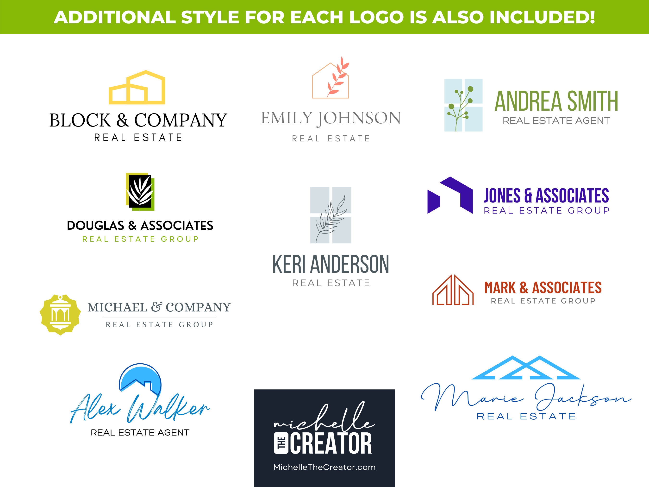 Real Estate Logo Bundle | Modern and Simple Logo Options for Real ...