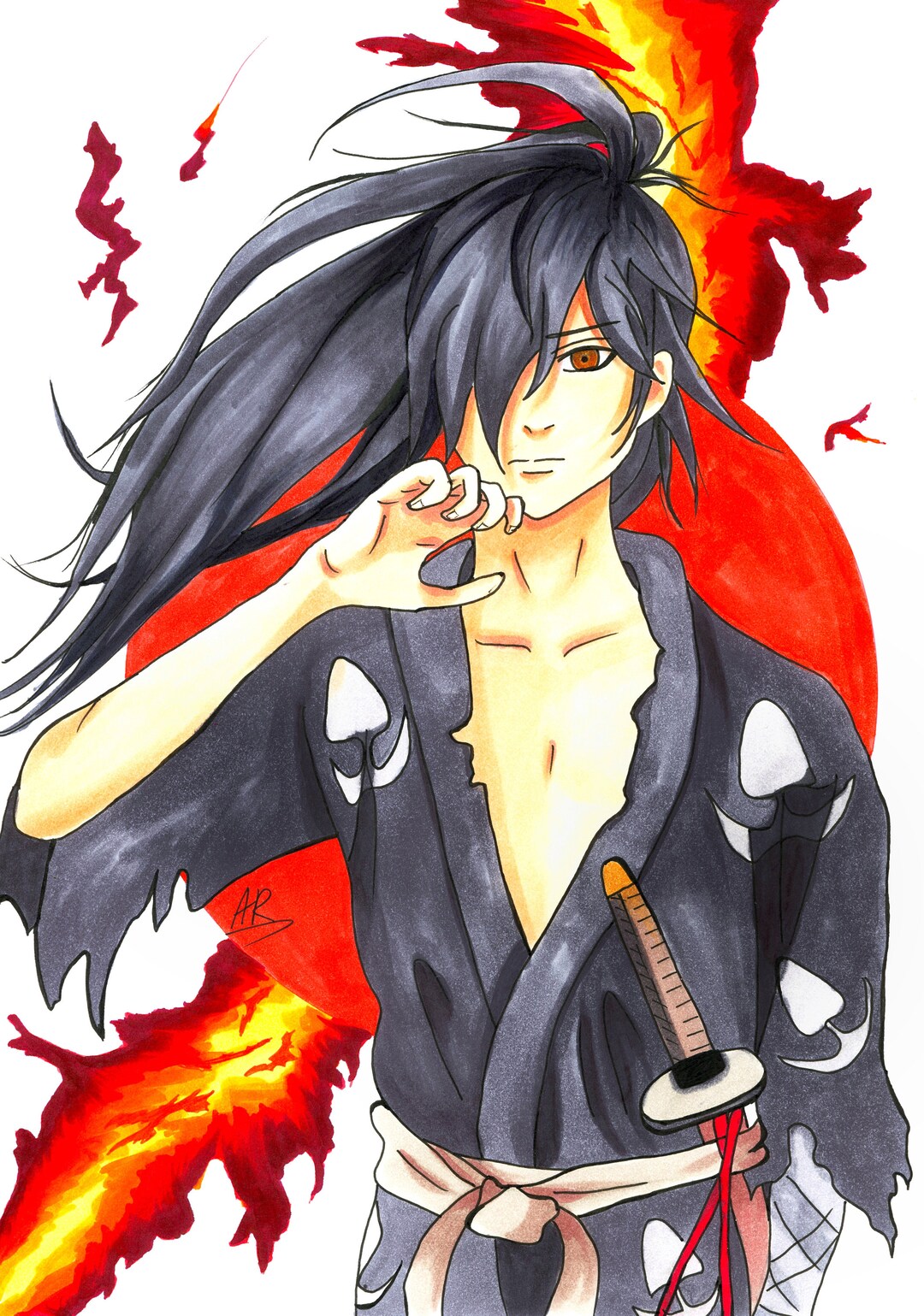 CUSTOM Marker ARTWORK - Anime Custom Portrait - Copic Marker Anime Art ...