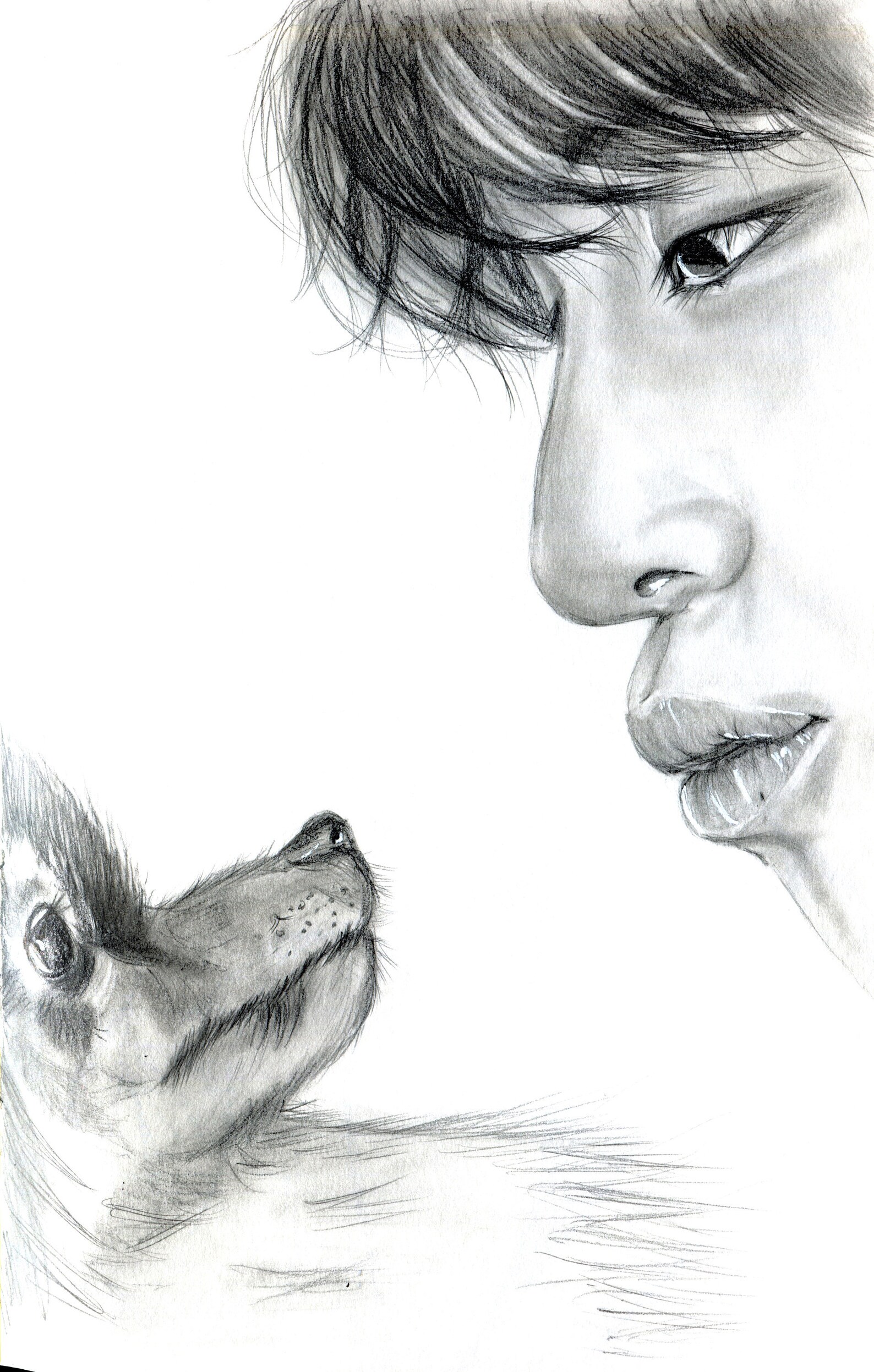 Taehyung and Yeontan BTS A5/A4/A3 Print Pencil Portrait - Etsy