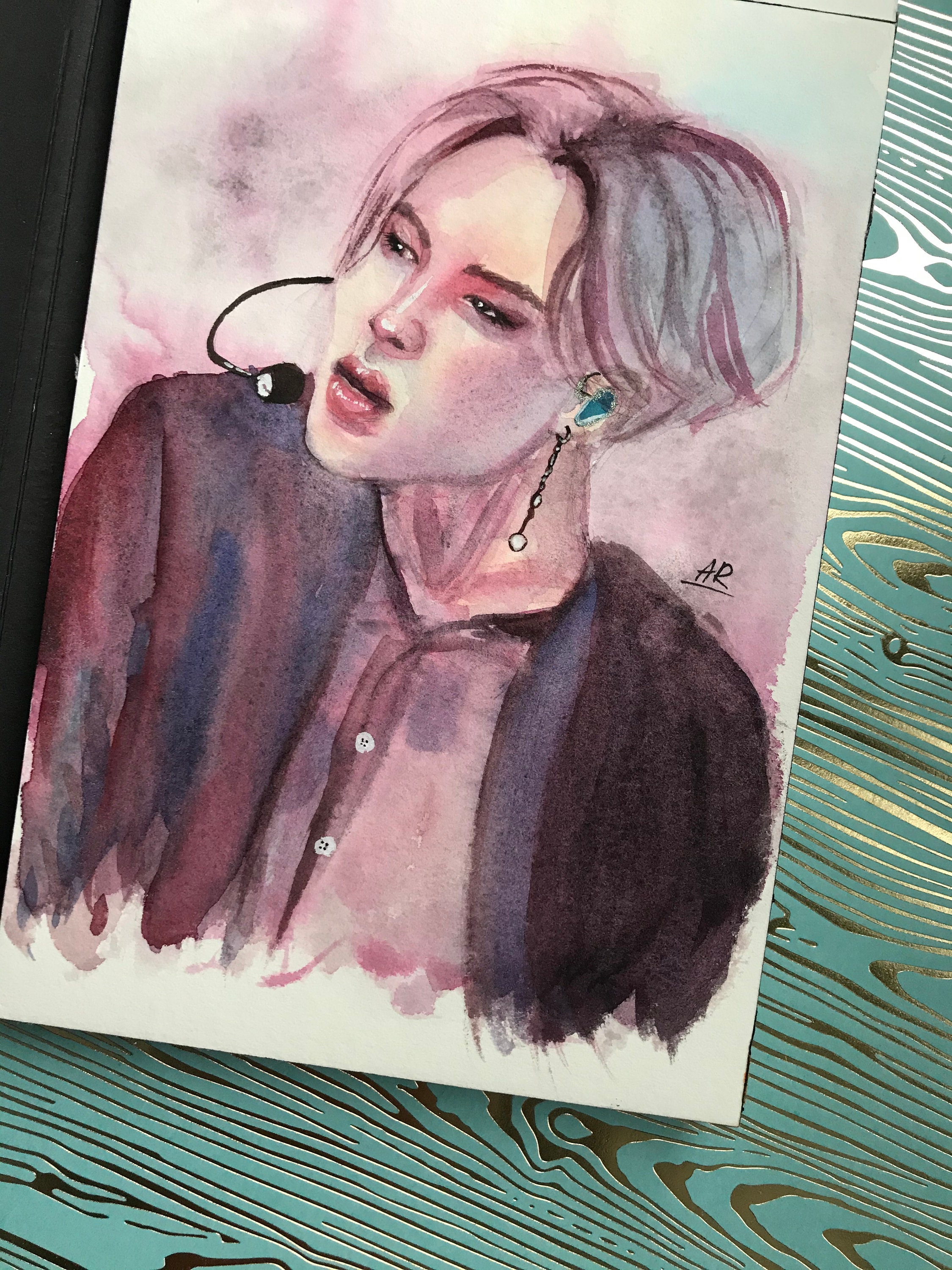 Watercolor Art Print Jimin BTS Fan Art - Etsy