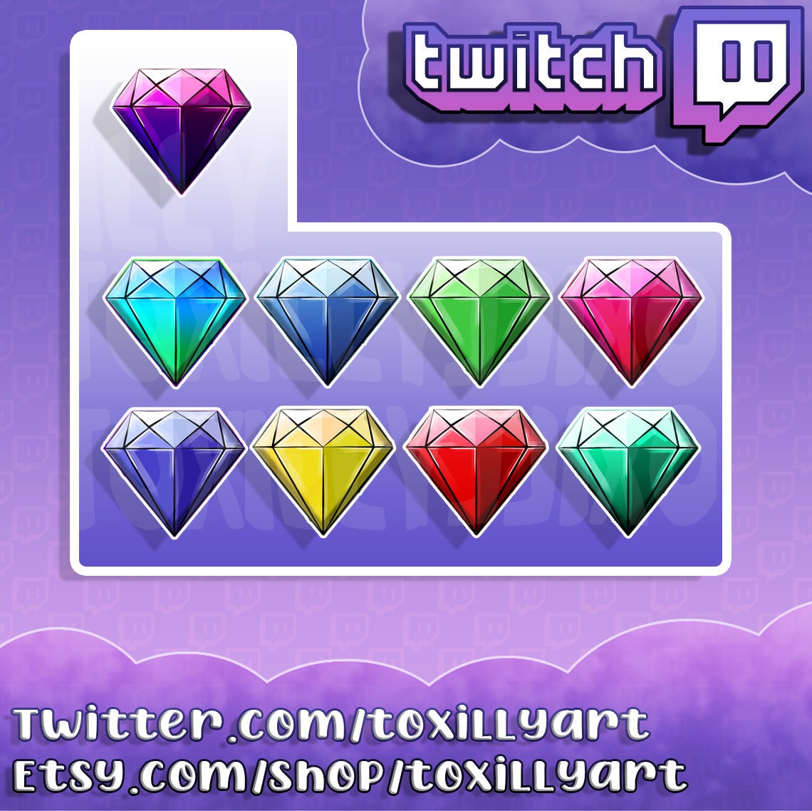 9 X Diamond | Twitch Sub Badges | Subscriber - Etsy
