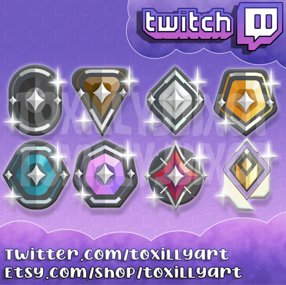 Twitch Valorant Ranks | Sub/cheer Badges - Etsy