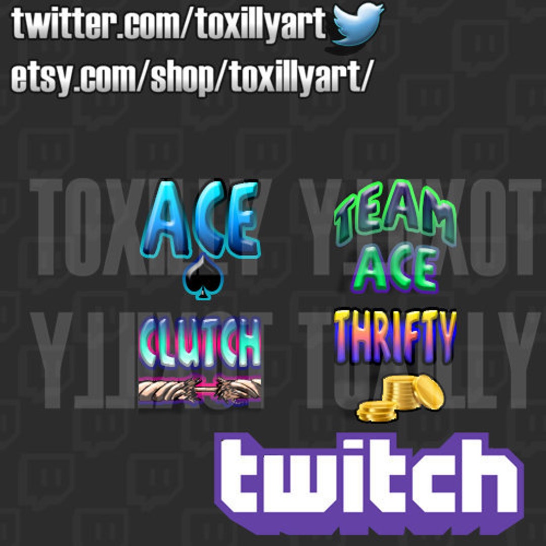 4 X Valorant Text Emotes | Twitch | Ace | Clutch | Thrifty - Etsy