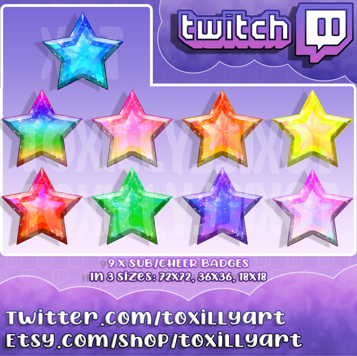 Crystal Star Sub Badges | Cheer | Subscriber | Twitch - Etsy