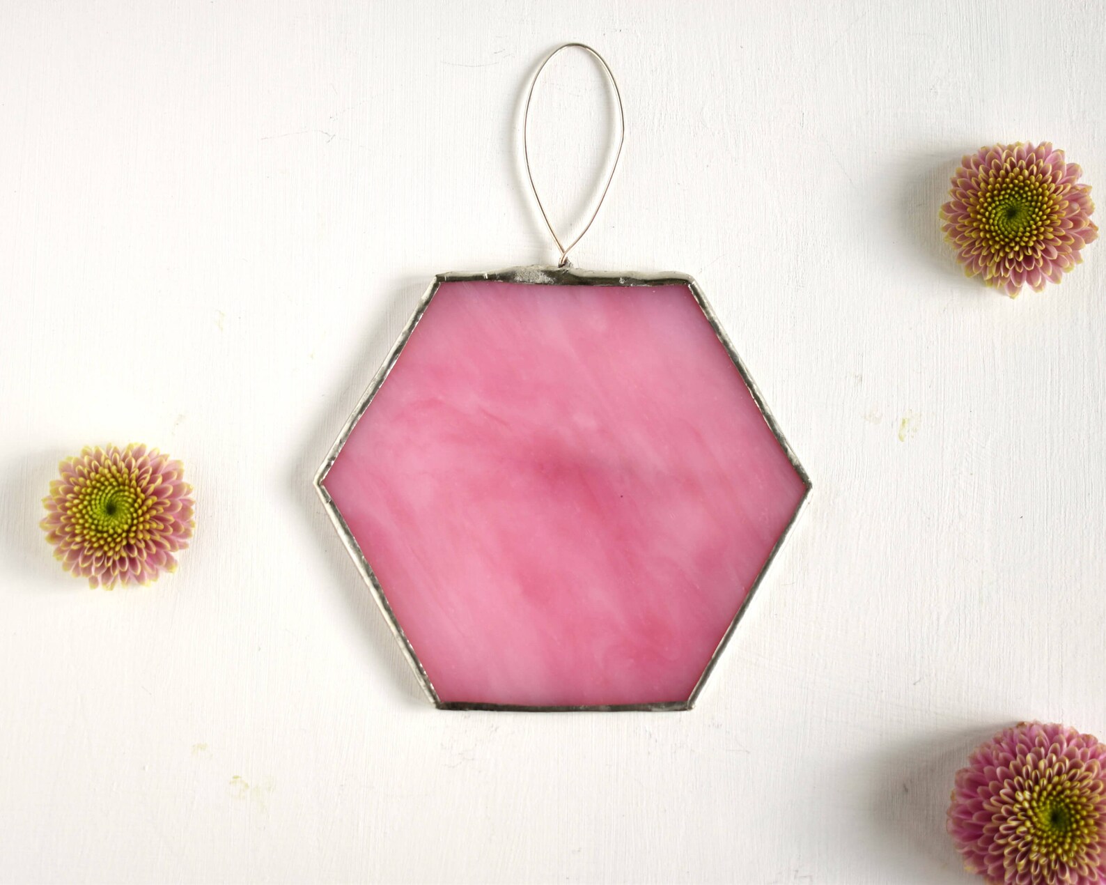 Hexagon Stained Glass Window Hanging. Gift for Her. A Modern - Etsy