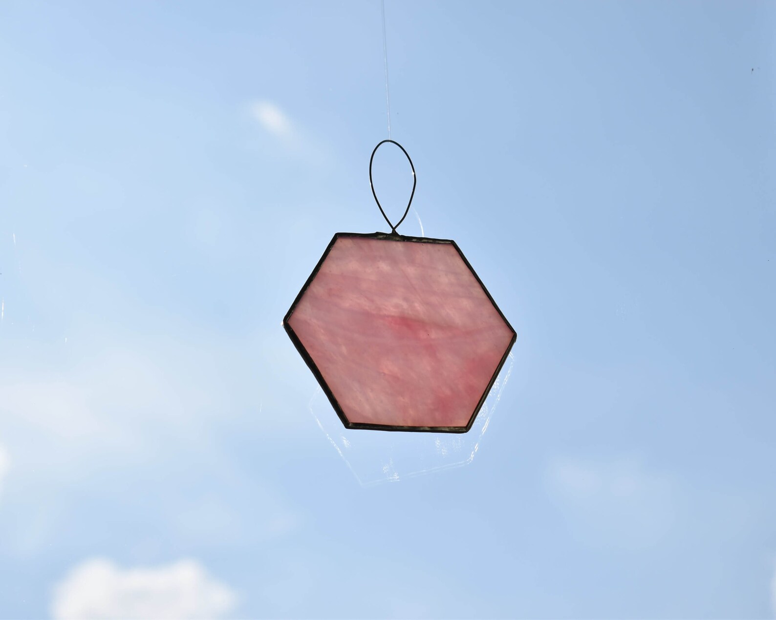 Hexagon Stained Glass Window Hanging. Gift for Her. A Modern - Etsy