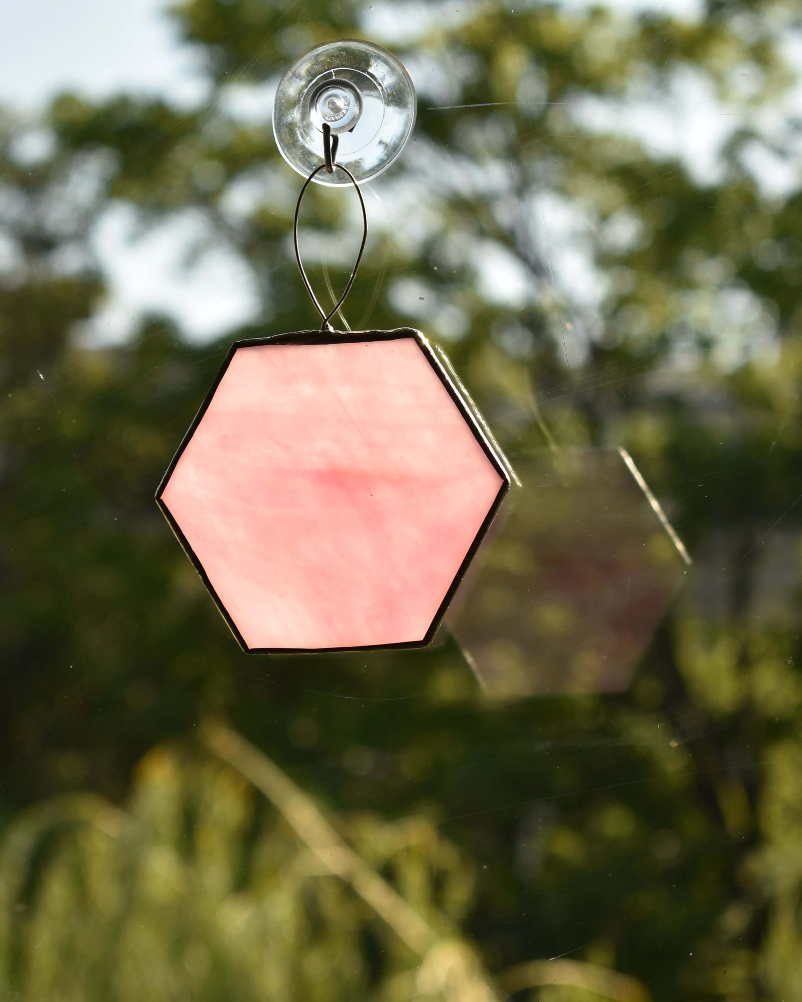 Hexagon Stained Glass Window Hanging. Gift for Her. A Modern - Etsy