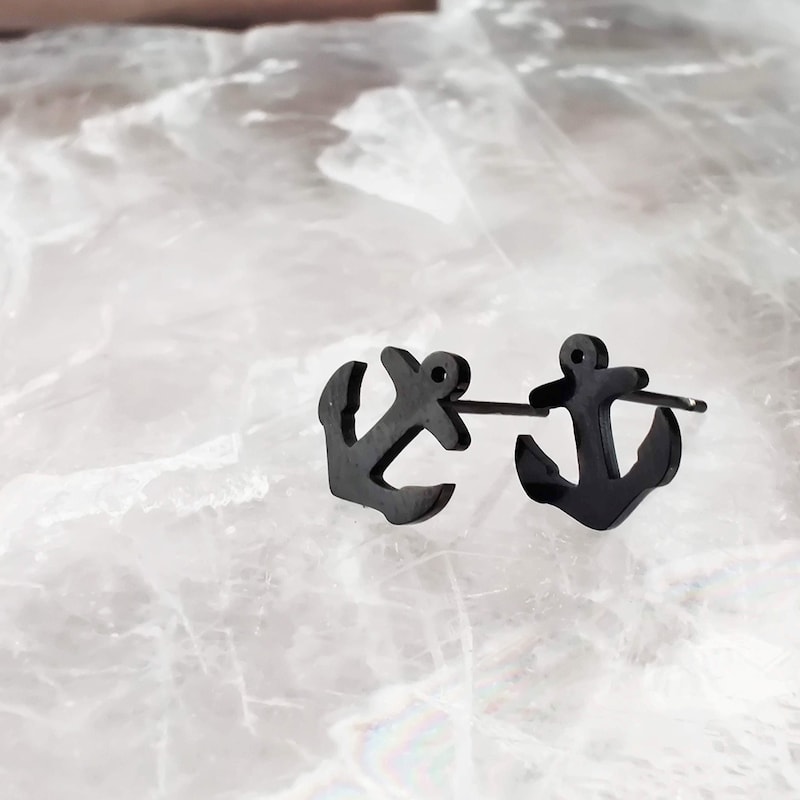 Anchor Earrings - Etsy